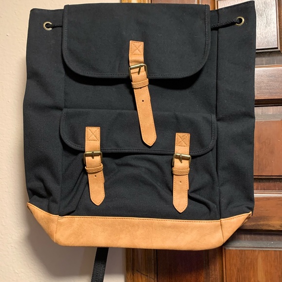 Bags | New Black And Camel Colored Backpack | Poshmark